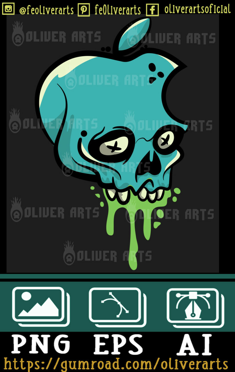 APPLE ZOMBIE ART VECTOR,EPS,PNG