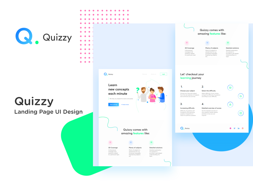 Quizzy Homepage Design