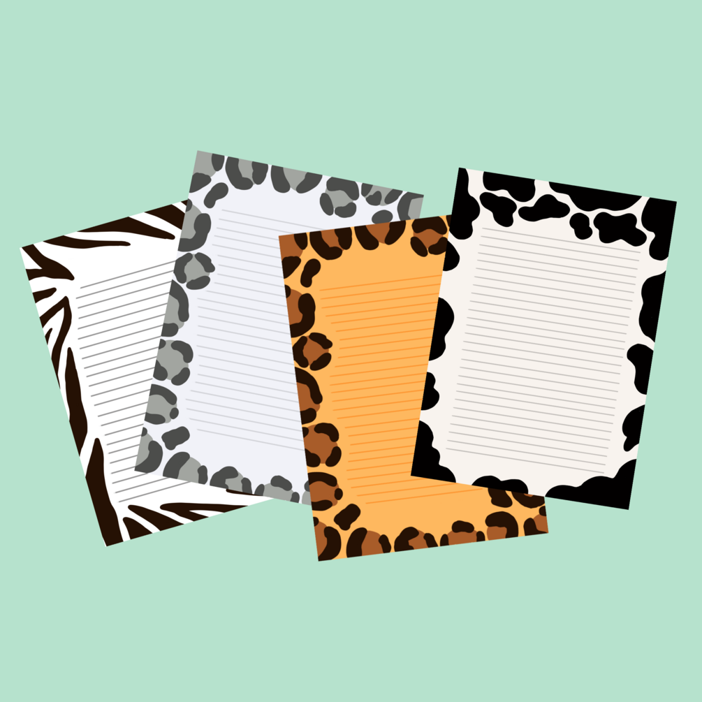 Animal print letter papers PDF DOWNLOAD