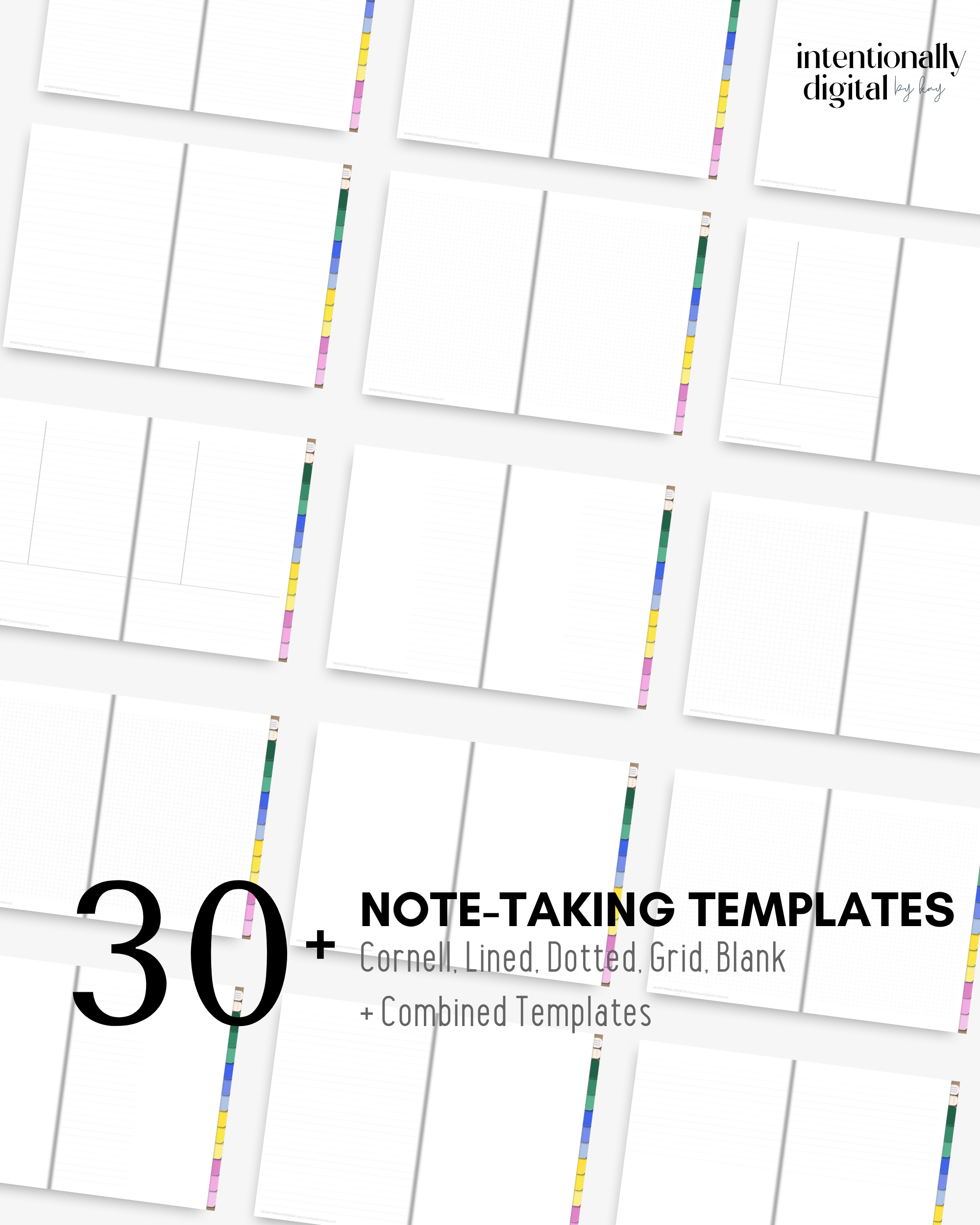 Digital Hyperlinked Dotted Notebook with 12 Hyperlinked Sections ...