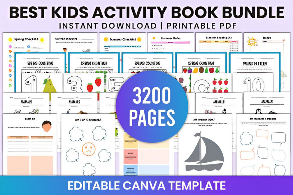3200 Editable Canva Templates For Kids Activity Books