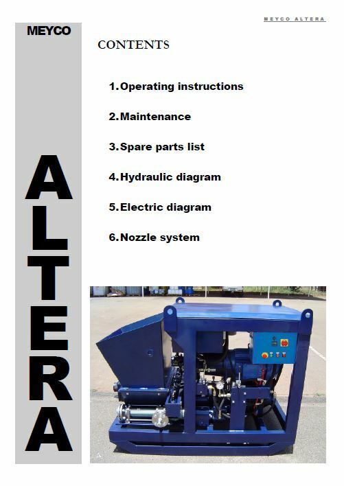MEYCO Altera- Concrete Spraying Machine- all catalogues-drawings