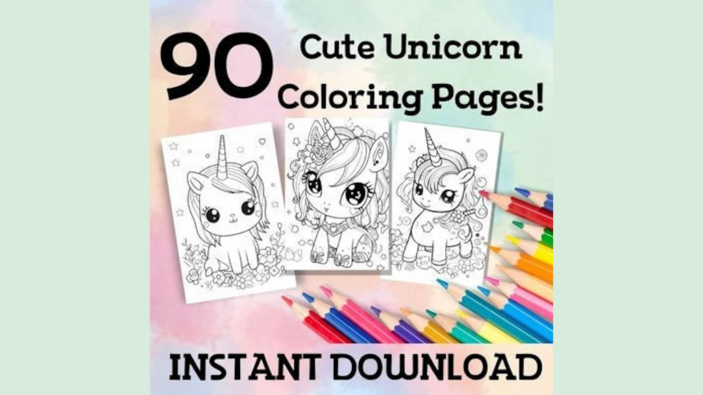 90 Cute Unicorn Coloring Pages for Kids