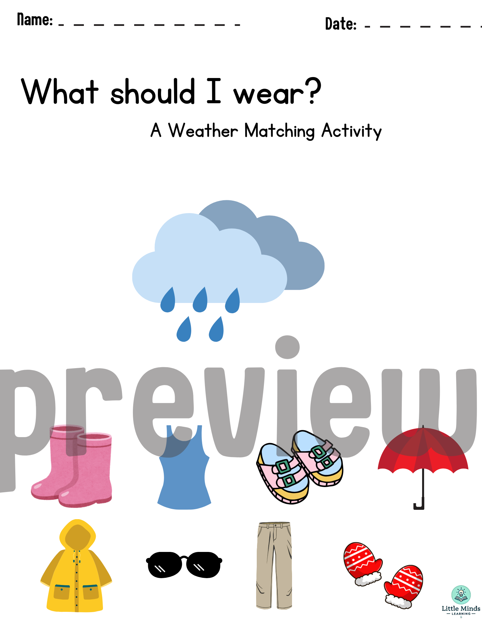 Weather Clothing Activity Pack