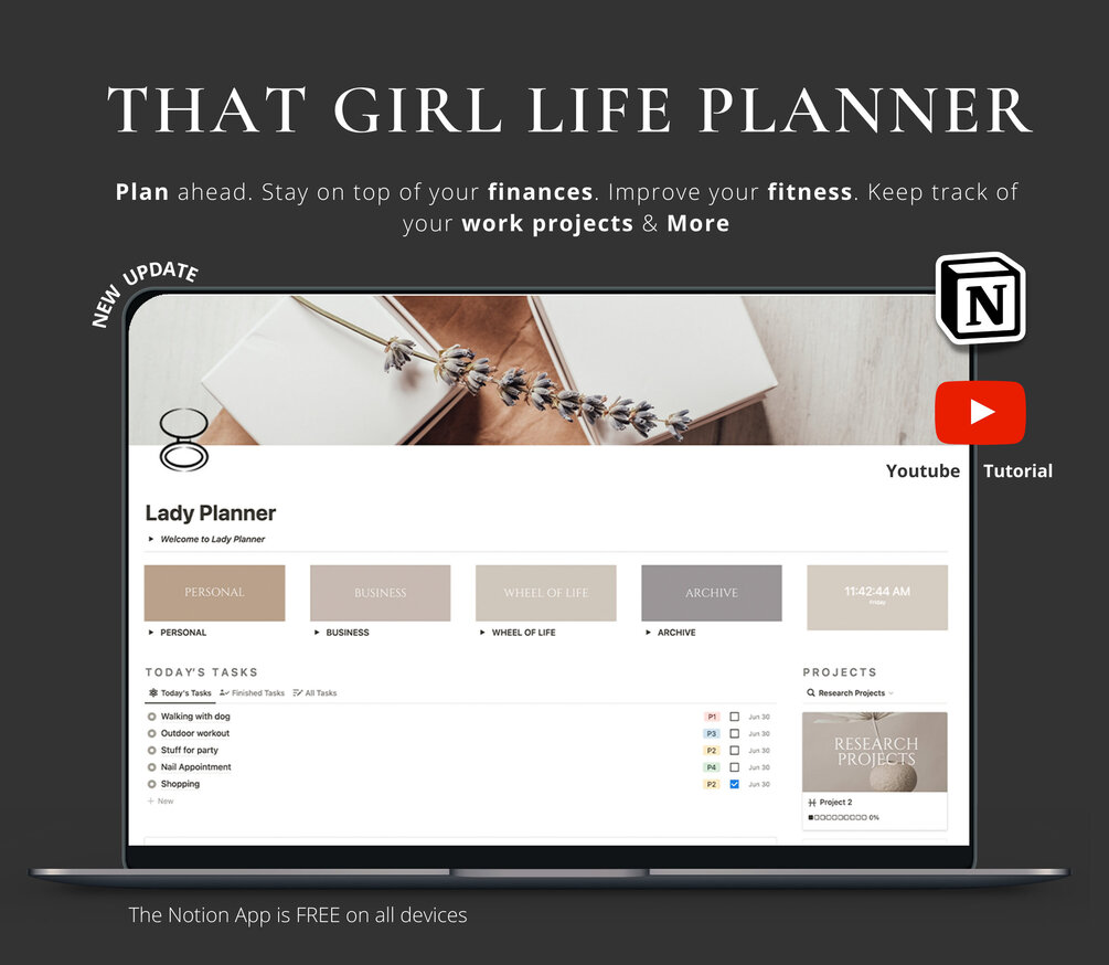 Notion Template That Girl Life Planner Advanced Notion Dashboard All on ...