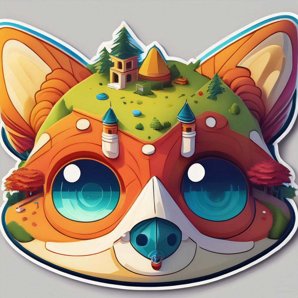 Isometric Cat Transparent Sticker