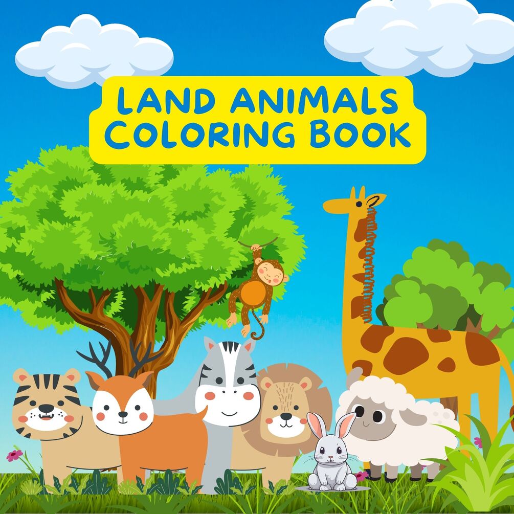 Land Animals Coloring Book