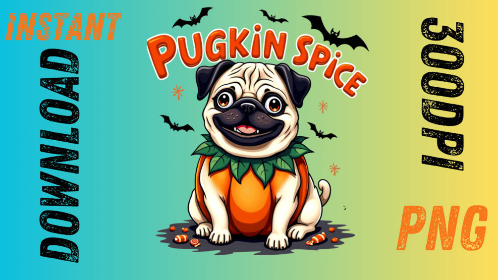 Pugkin Spice Pug in Halloween Pumpkin Costume | Cute Fall Pet Outfit ...