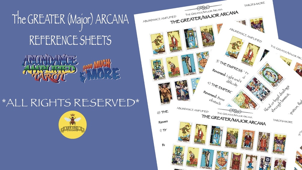 Abundance Amplified Tarot& More: The Greater (Major) Arcana Reference ...