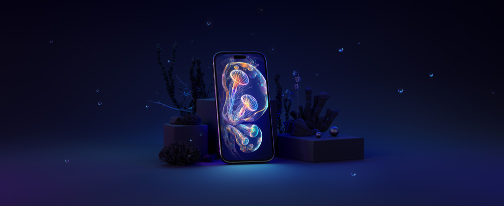 Iphone Pro Mockup banner - Aqua Jam