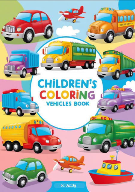 Vehicles' Children Coloring Book