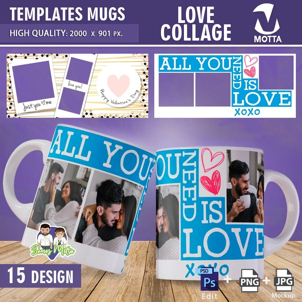 Love Frame Mug Sublimation Designs | Romantic Border Templates ...