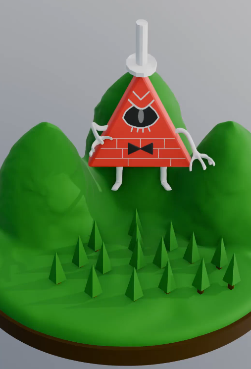Bill Cipher – 3D Printable Diorama STL | Gravity Falls Fan Art