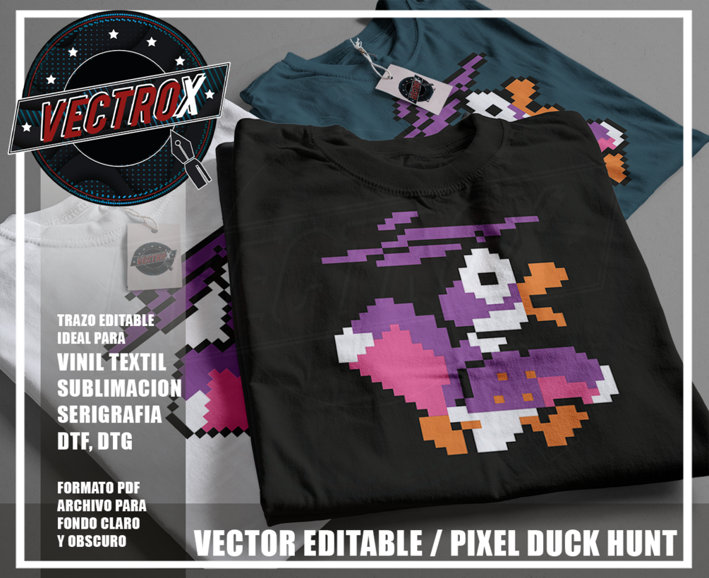 Vector Editable - Pixel Duck Hunt