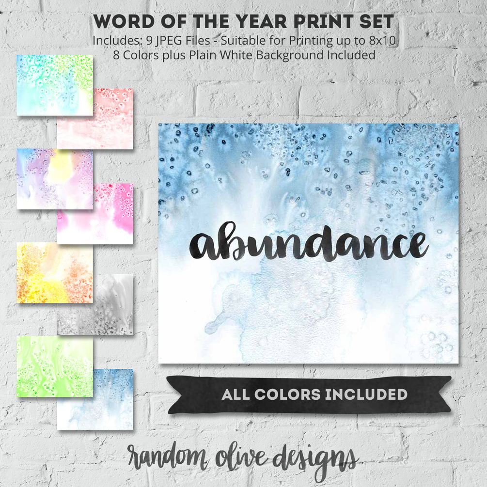 Word of the Year Print: Abundance - MultiColor Bundle