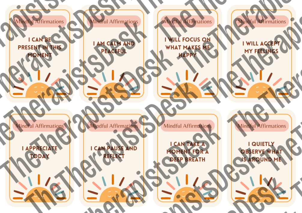 Mindful Affirmation Flash Cards (Set of 12)