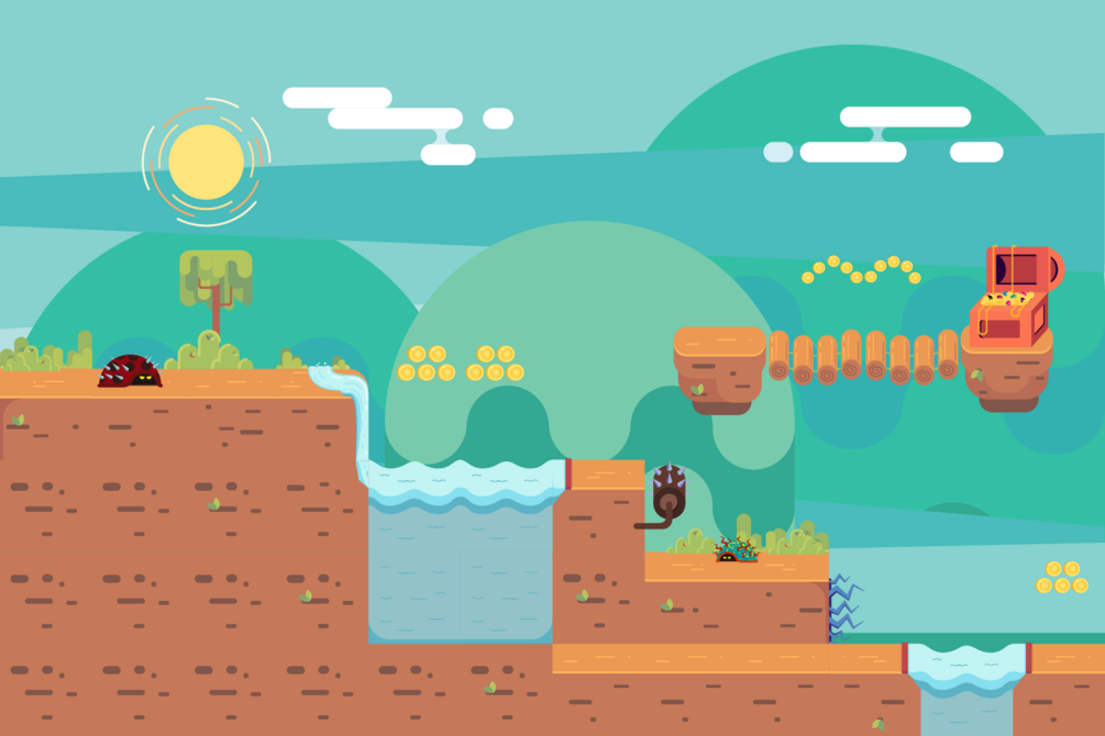 Waterfall Path Runner Game Asset