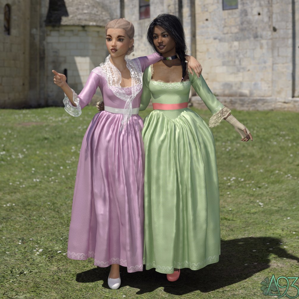 dForce Georgian Ball Gown & Expansion G8F - Daz Studio