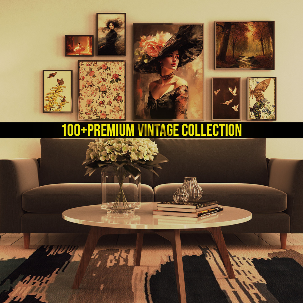 100 Vintage Collection Digital Paintings – A Timeless Blend of Retro