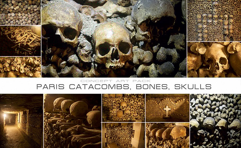21- PARIS CATACOMBS, BONES, SKULLS
