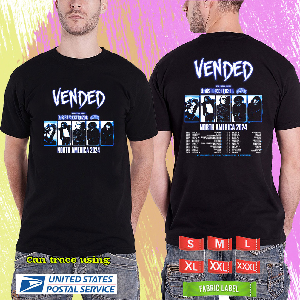 VENDED NORTH AMERICA FALL TOUR 2024. VENDED TOUR. VENDED. UNISEX BLACK ...