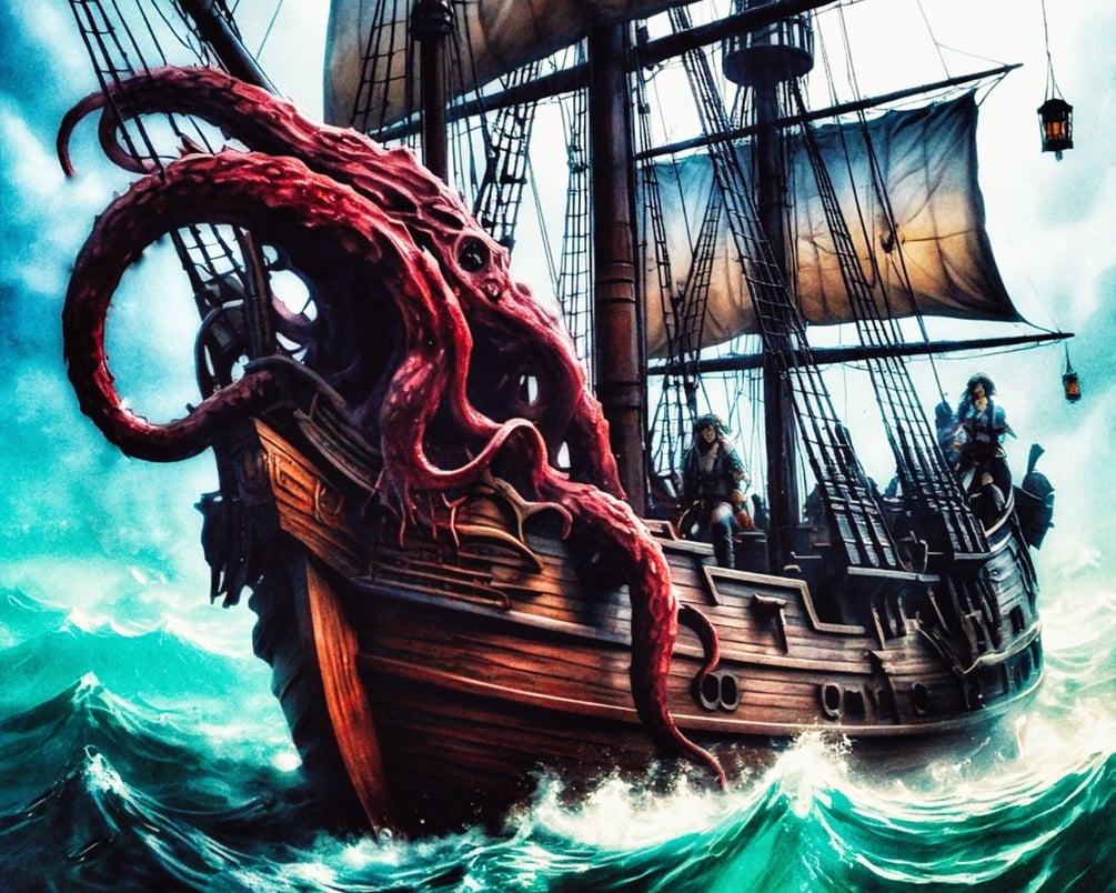 Kraken invasion on a Pirate Ship