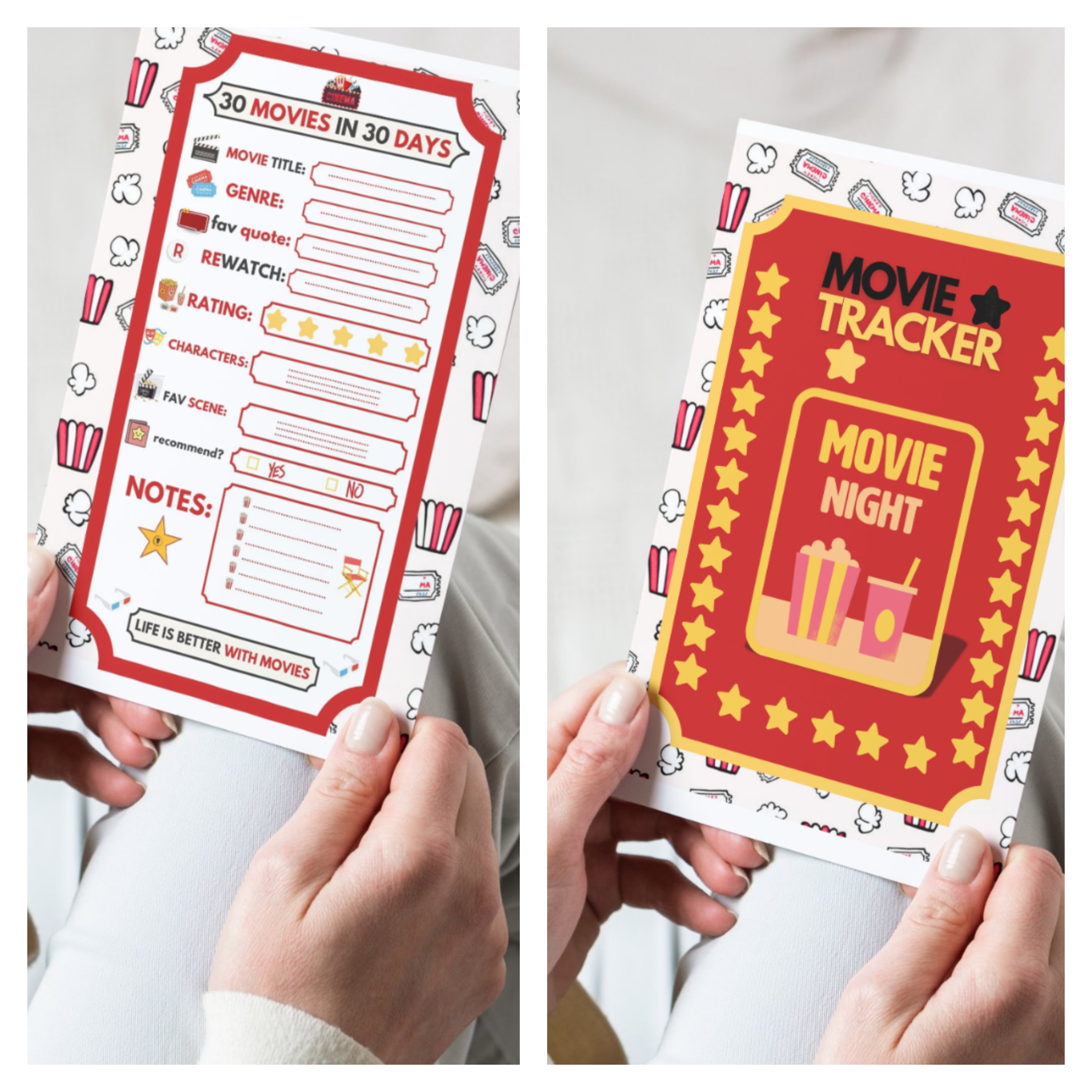 Movie Watch List Planner | Track Your Favorite Films 🎬Digital Movie track