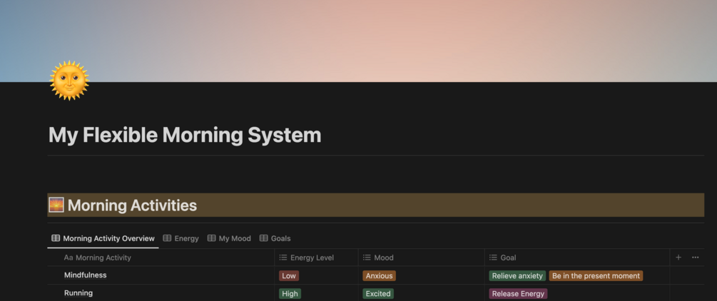 The Flexible Morning System: Notion Template