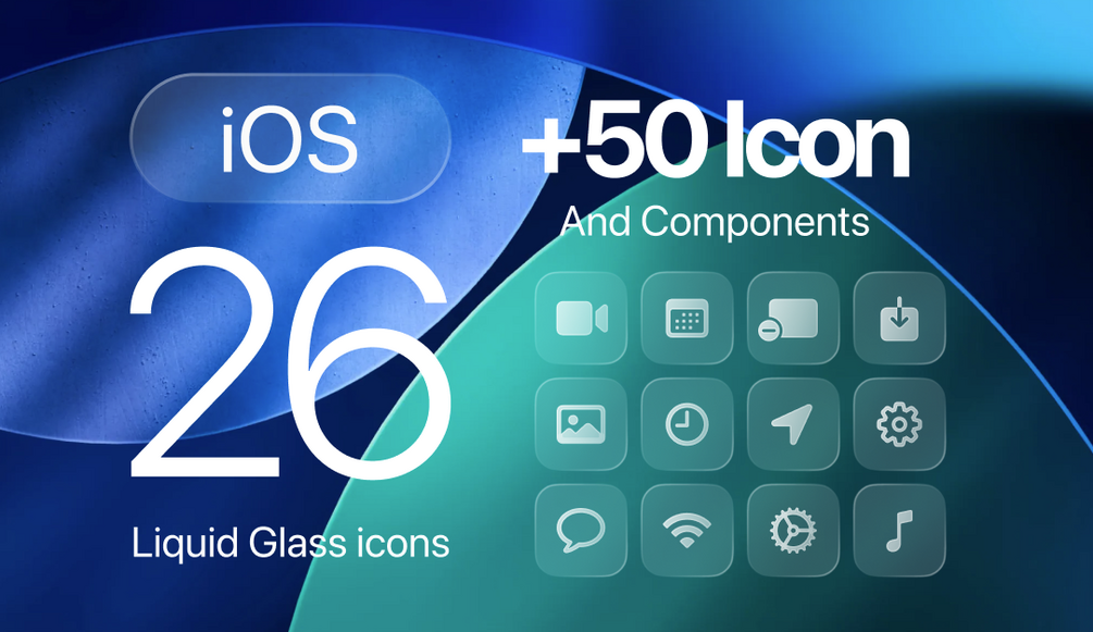 iOS 26 Liquid Glass Icons - Figma