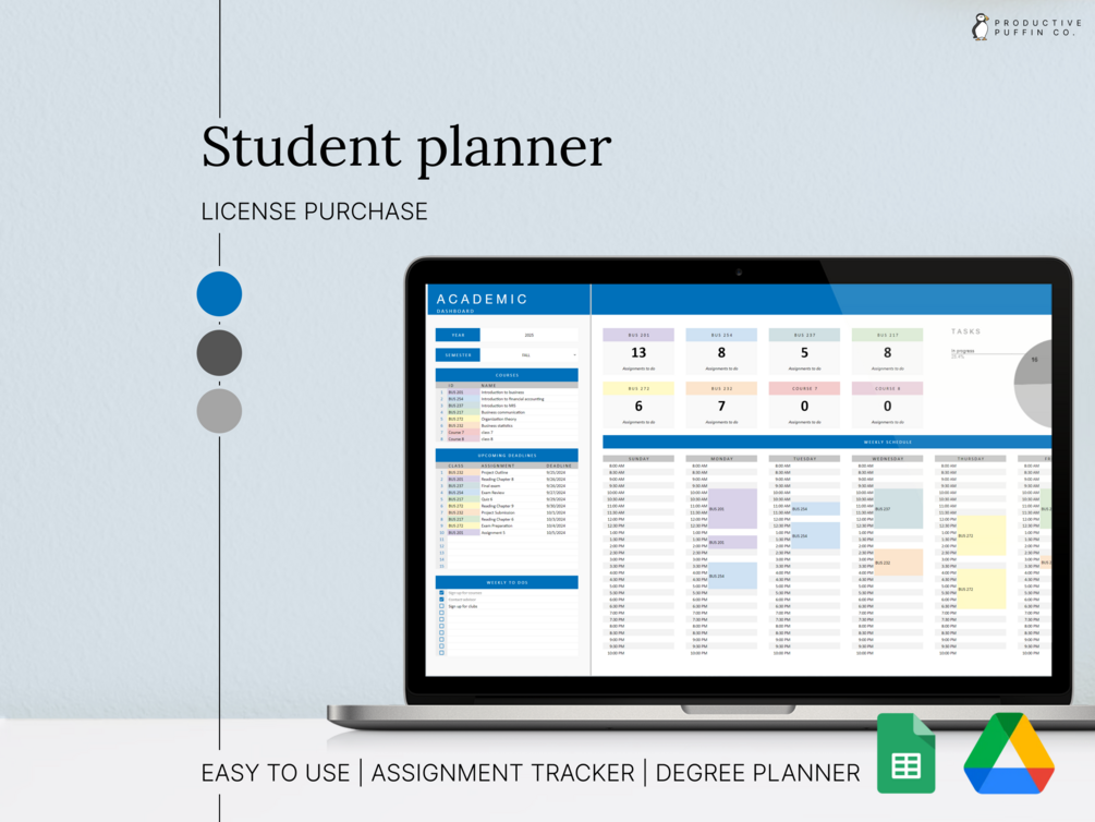 CSUSB | License Purchase: Student Planner Spreadsheet Template
