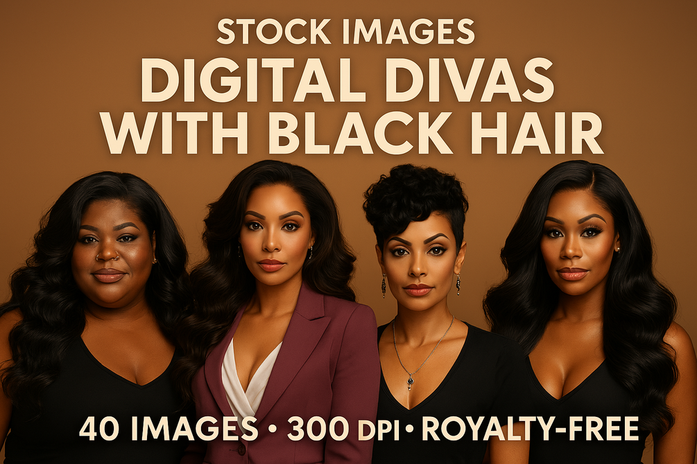 40 Digital Diva Images - Black Hair