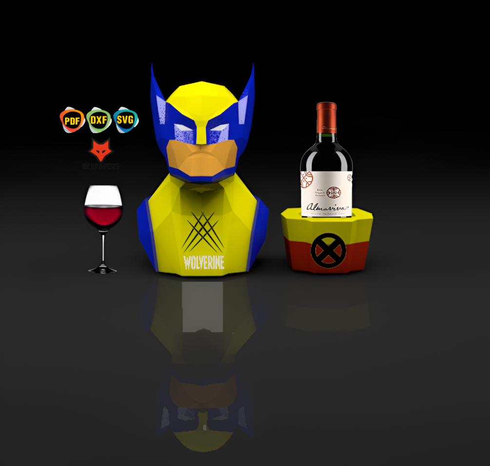 CAJA DE VINO DE WOLVERINE PAPERCRAFT