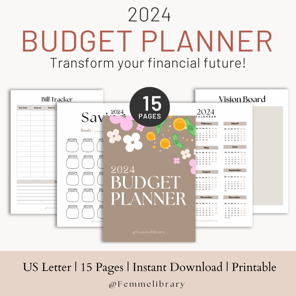 Printable Budget Planner | 2024 | for saving and tracking your finances ...