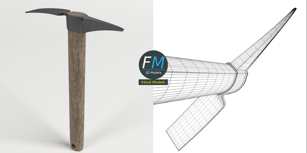 3D MODEL - Pick mattock ax