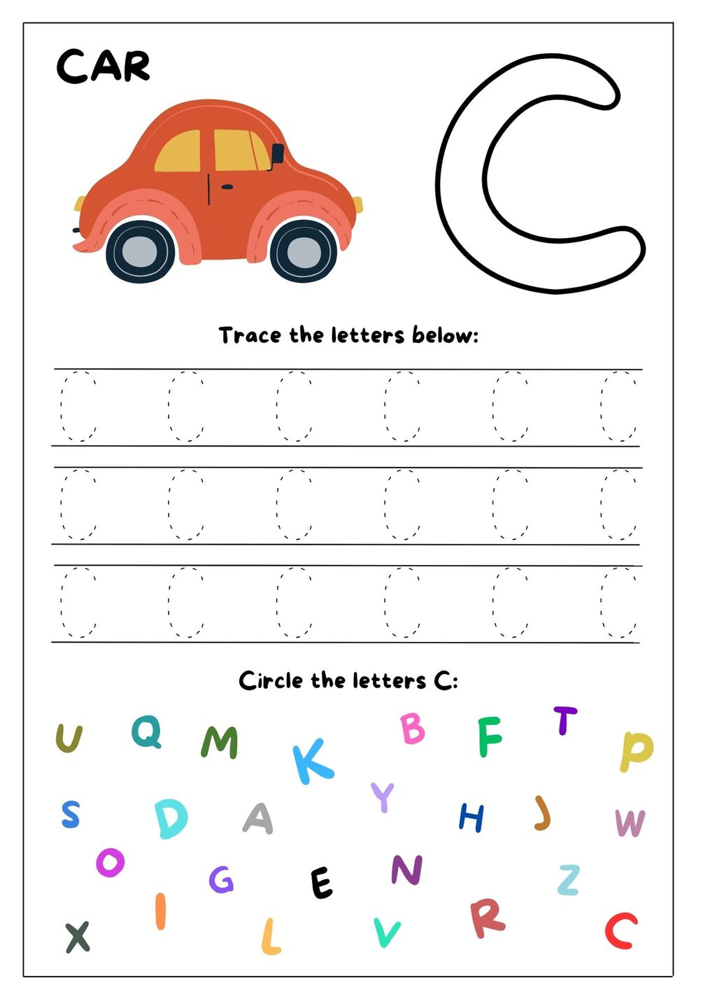 English Educational Activity Book Alphabet Coloring Writing Digital ...