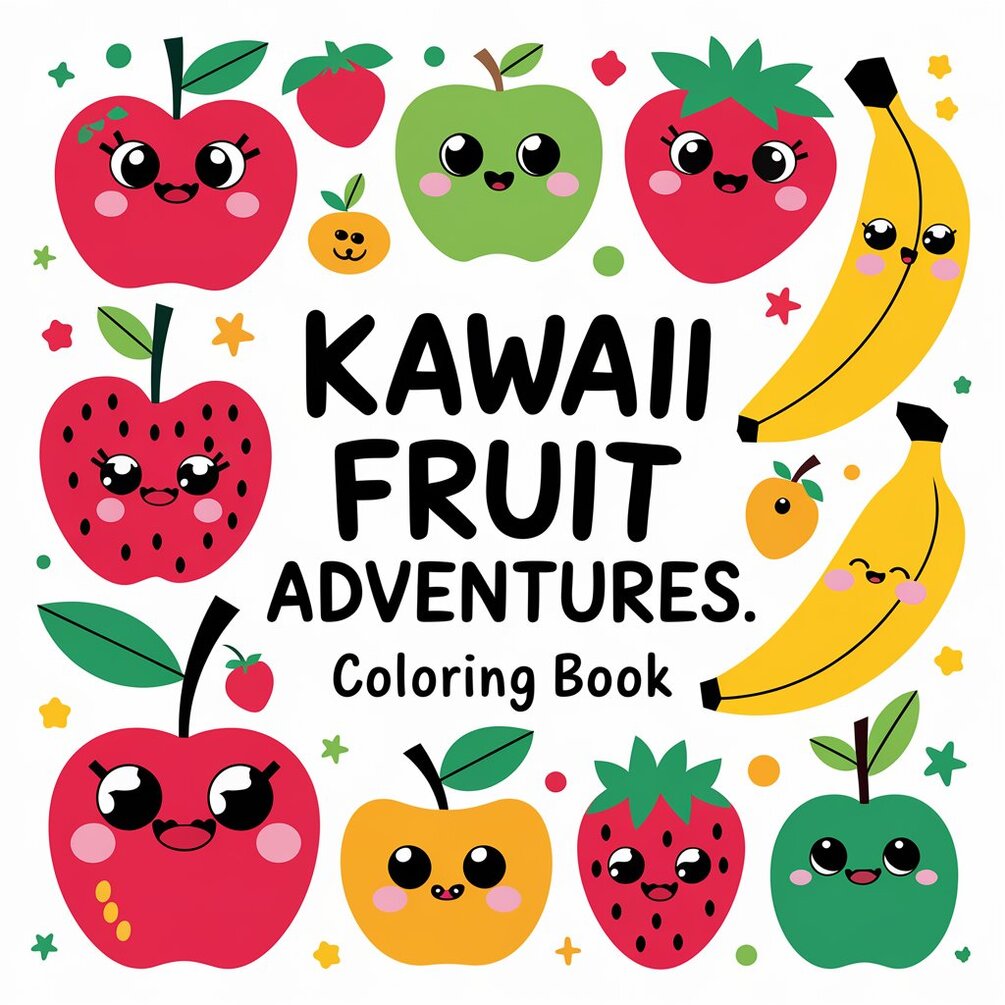 Kawaii Fruit 22 coloring pages