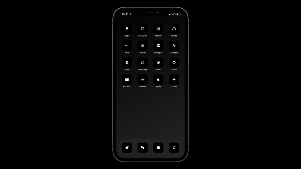 iOS & iPadOS black mini icons + wallpapers