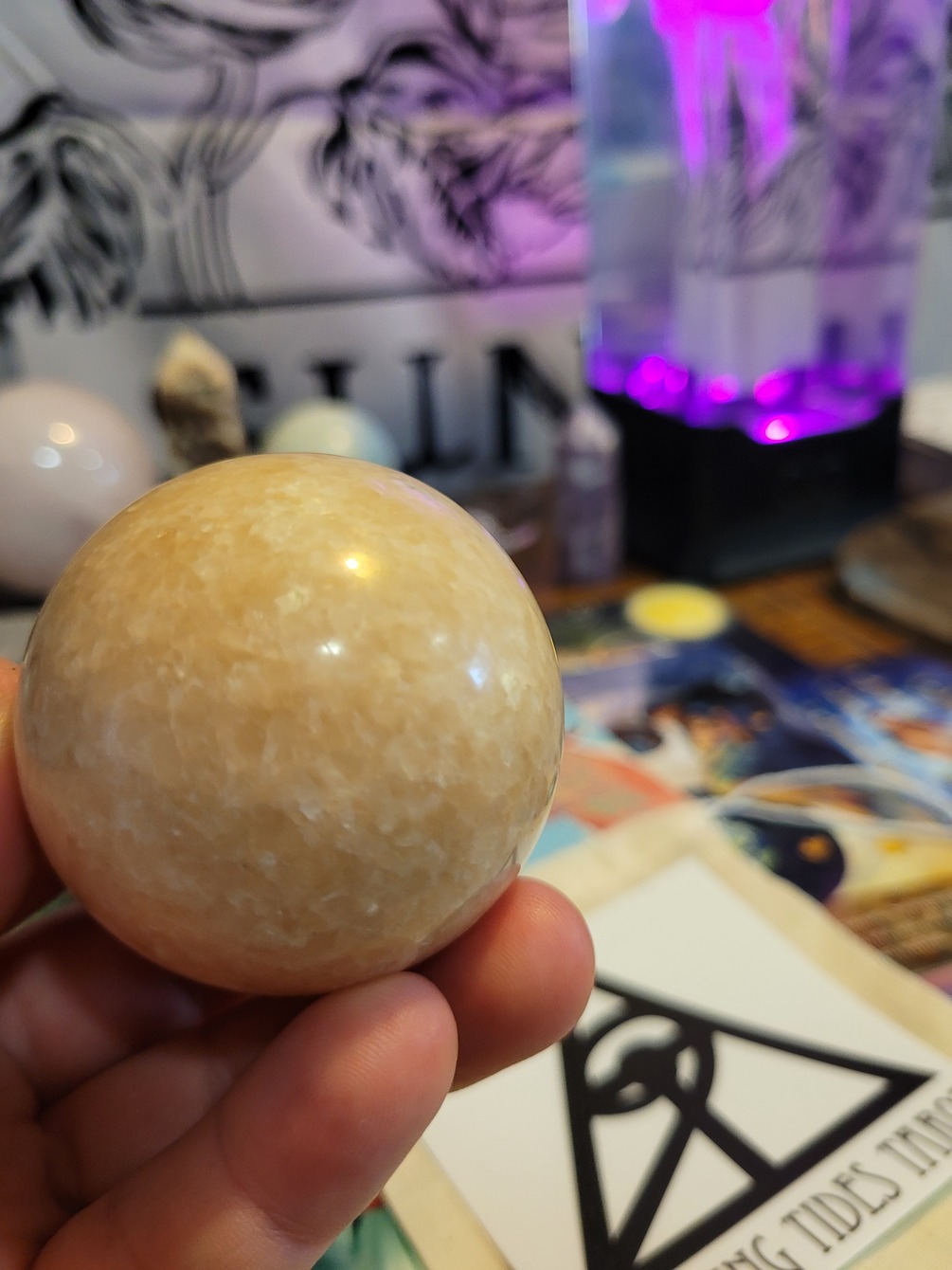 Peach + White Quartz Sphere