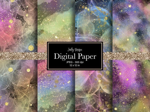 Beautiful Rainbow Digital Paper Bundle More than 156 Graphics