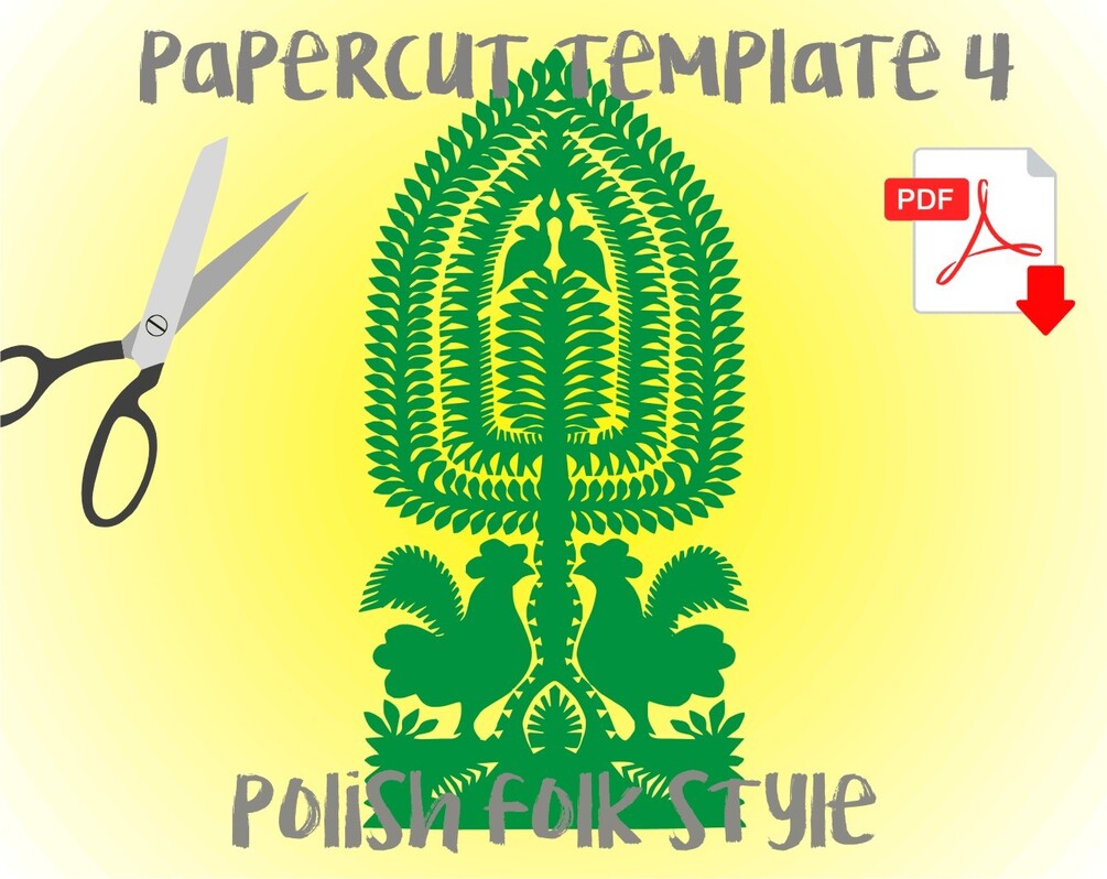 Papercut printable template from Poland / paper cut / folk art / paper ...