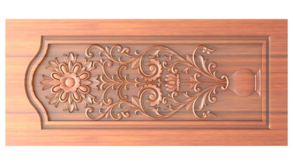 CNC ArtCAM Design File: Elegant Floral Wooden Panel