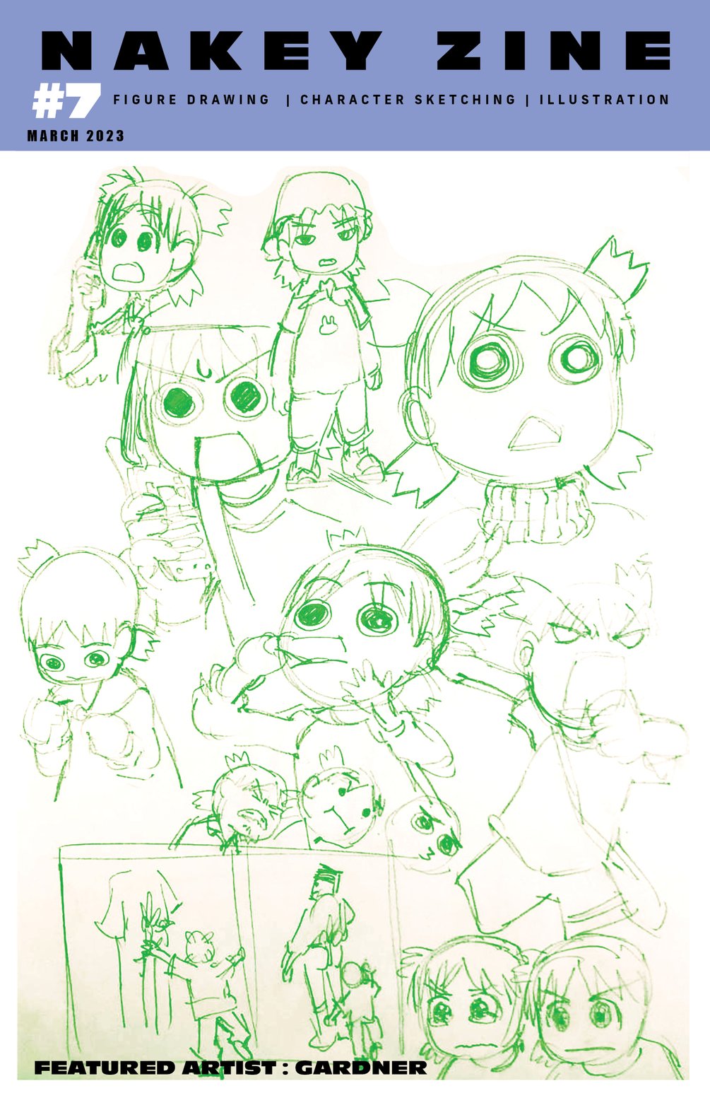 Nakey Zine #7 Figure Drawing , Character Sketching , Illustration