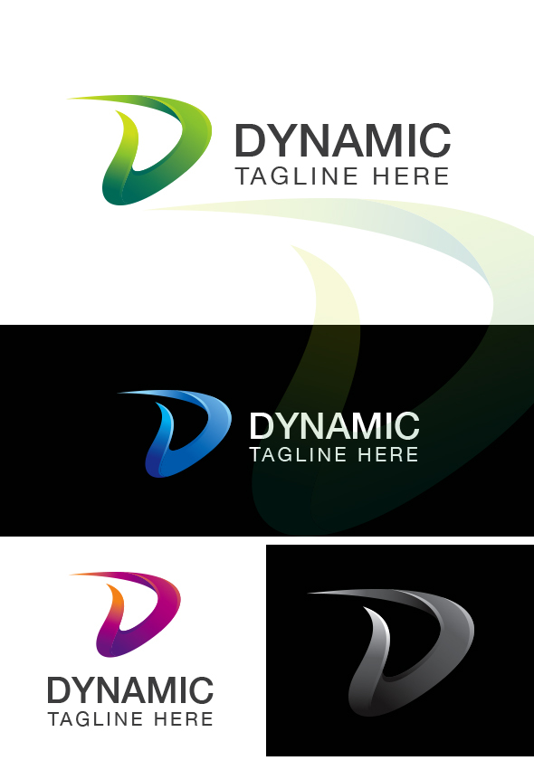 Dynamic vector letter D logo