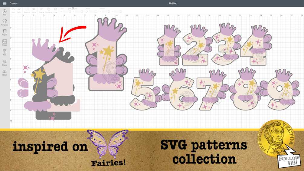Fairies Animated Numbers SVG patterns Collection (copy)