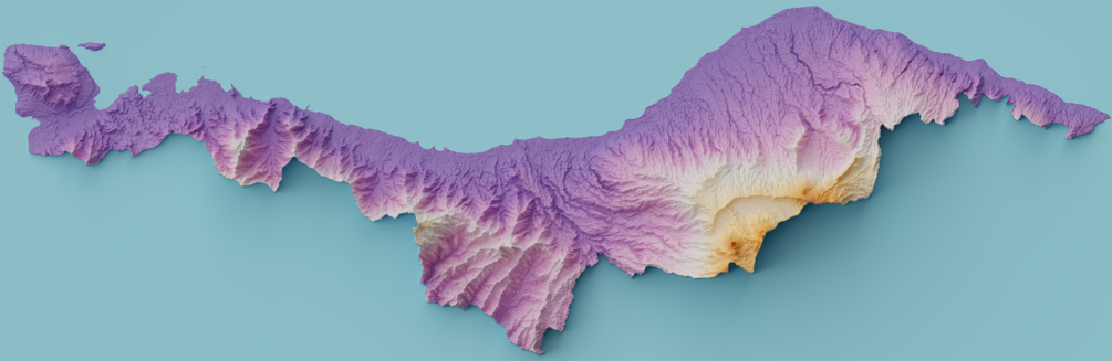 Digital Shaded Relief Map of Buleleng Regency, Indonesia