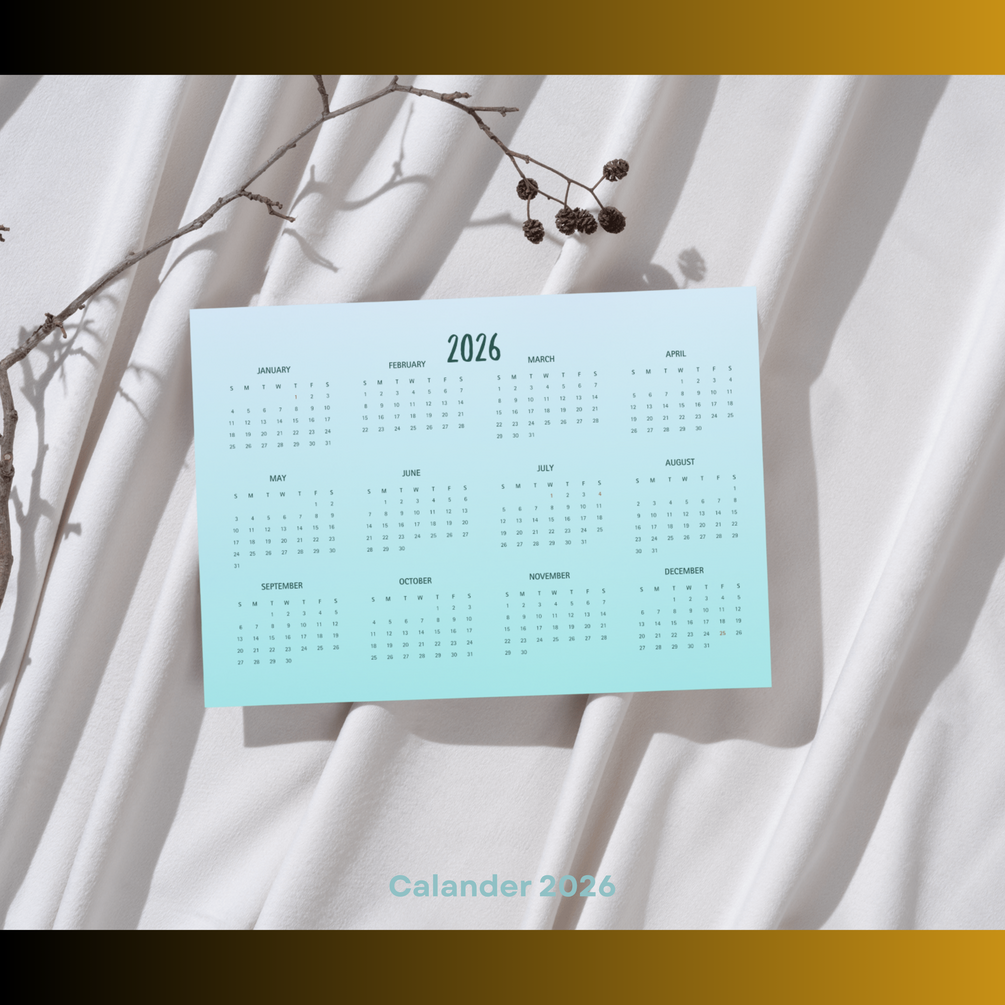 Minimalist Calendar 2026 PDF