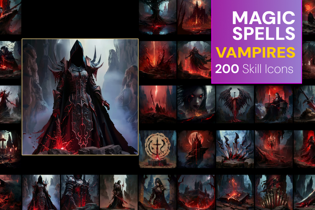 200 Magic Spell Icons Pack - Vampires