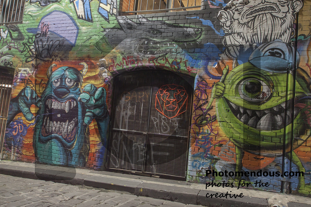 Monsters Inc Street Art, Hosier Lane, Melbourne, Australia
