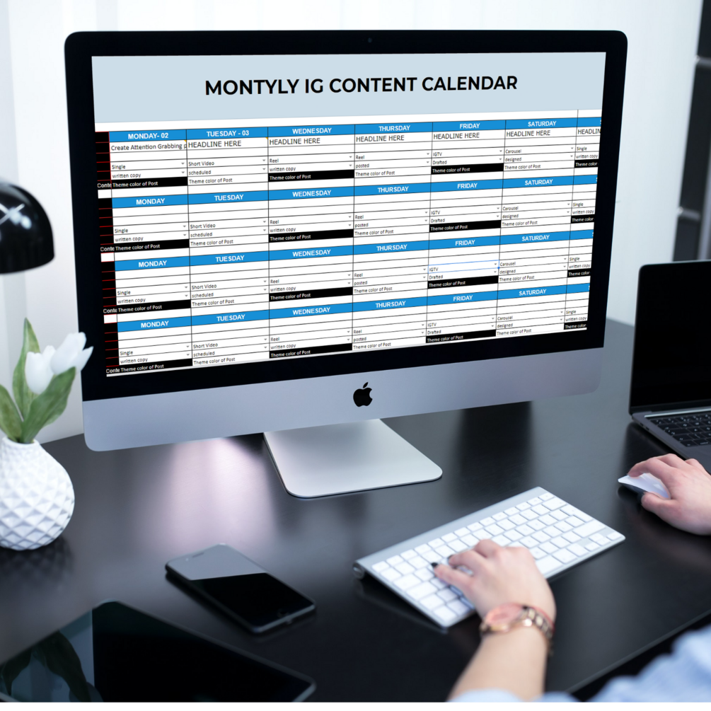 IG Monthly Content Planner (Custom Made Calendar)