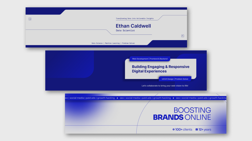 3 LinkedIn Banners for Professionals (Editable in Figma)